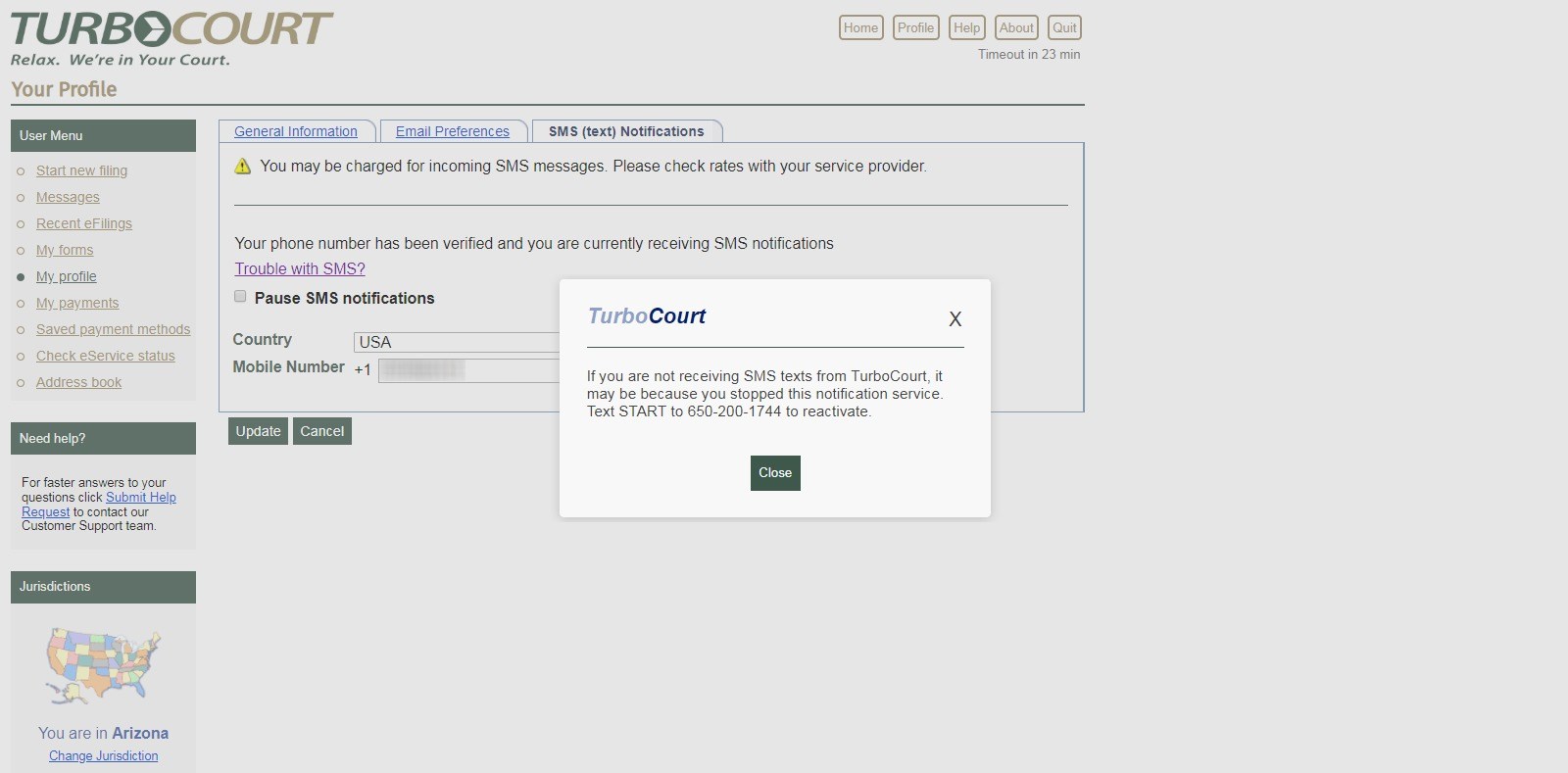 TurboCourt SMS Text Functionality | fleeq.io
